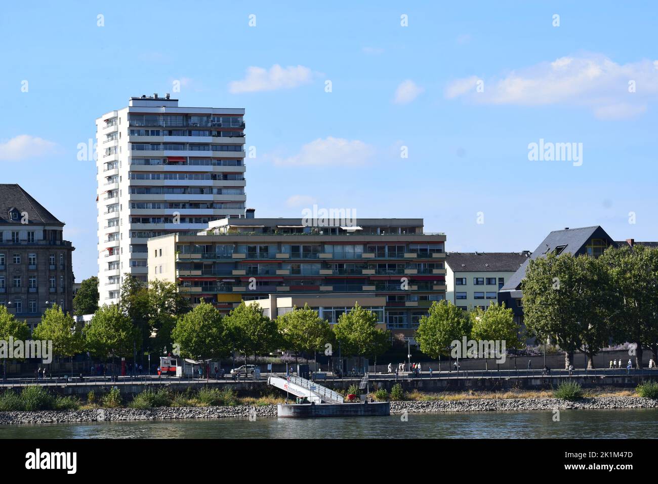big residential buildings at the rhine Stock Photo - Alamy