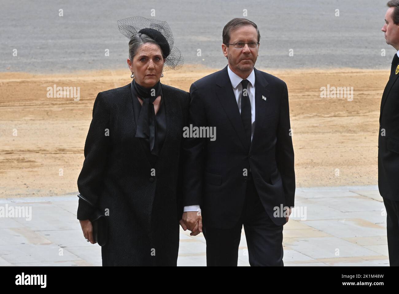 President of Israel Isaac Herzog and wife Michal Herzog arrive for the ...