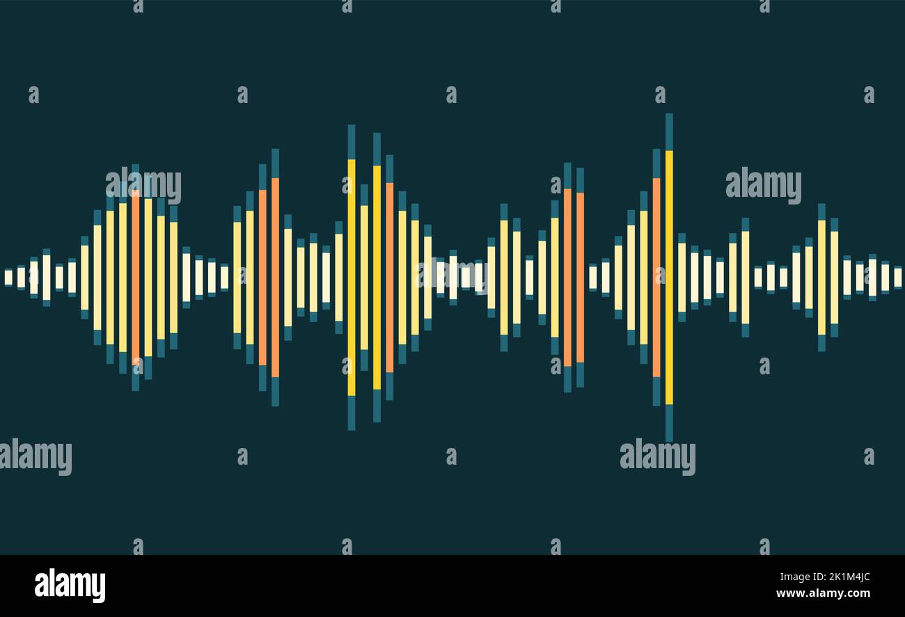 Sound waveform equalizer lines. Audio sound wave simple vector graphics ...