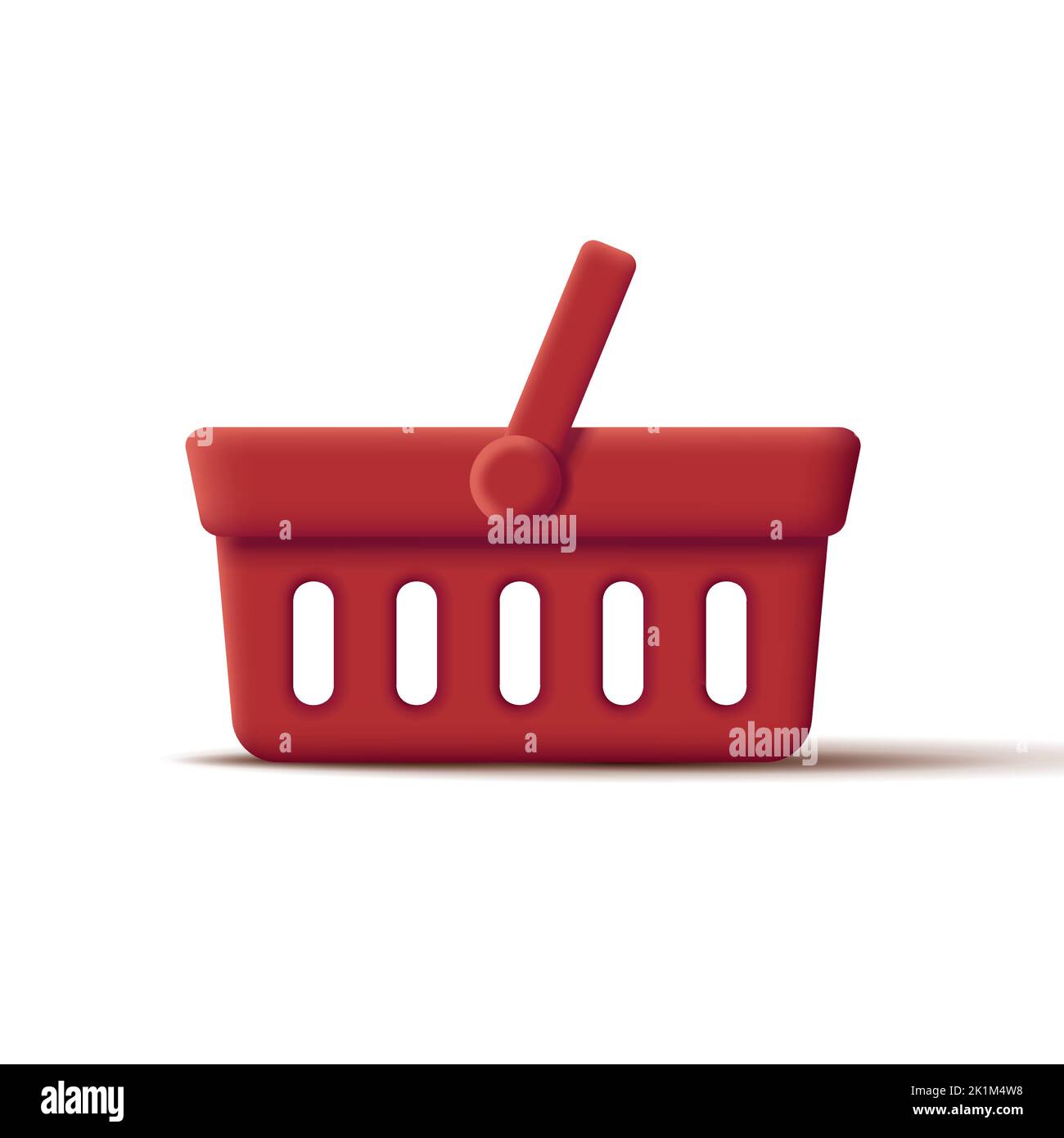 3d icon of empty red 3d food basket, isolated Stock Vector Image & Art ...