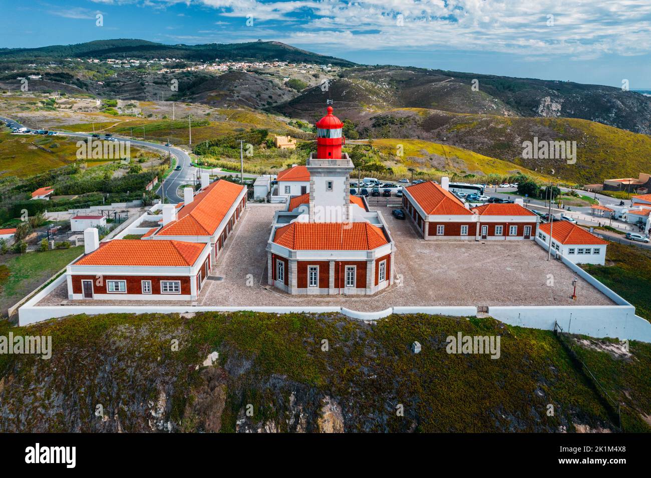 Cabo da Roca, Portugal - September 18, 2022: Aerial drone view of ...