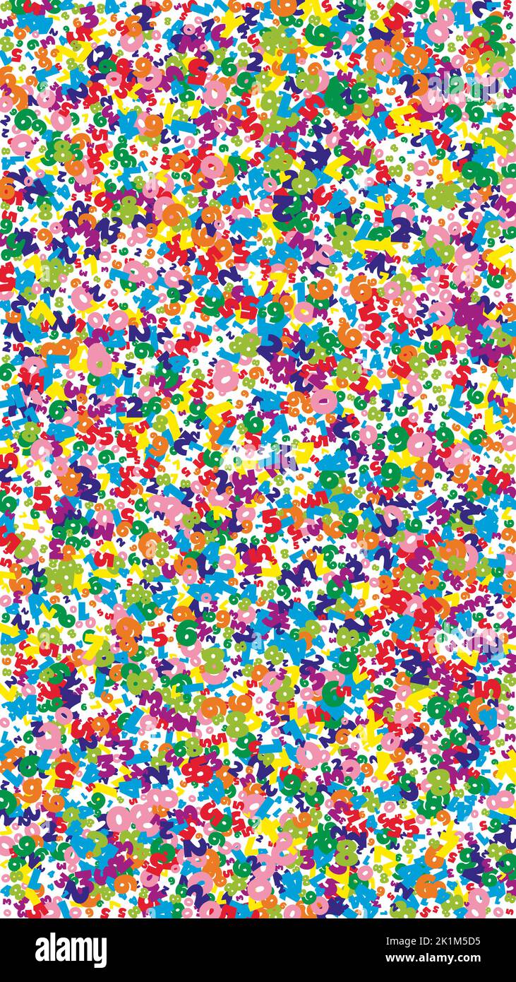 Falling vivid numbers. Math study concept with flying digits. Trending ...