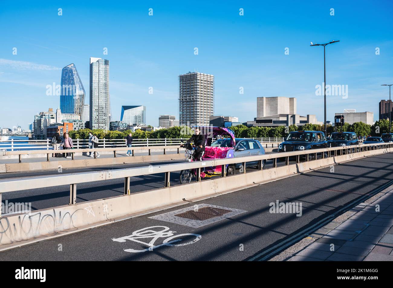 London, United Kingdom - September 17 2022: Rickshaw bicycle taxi ...