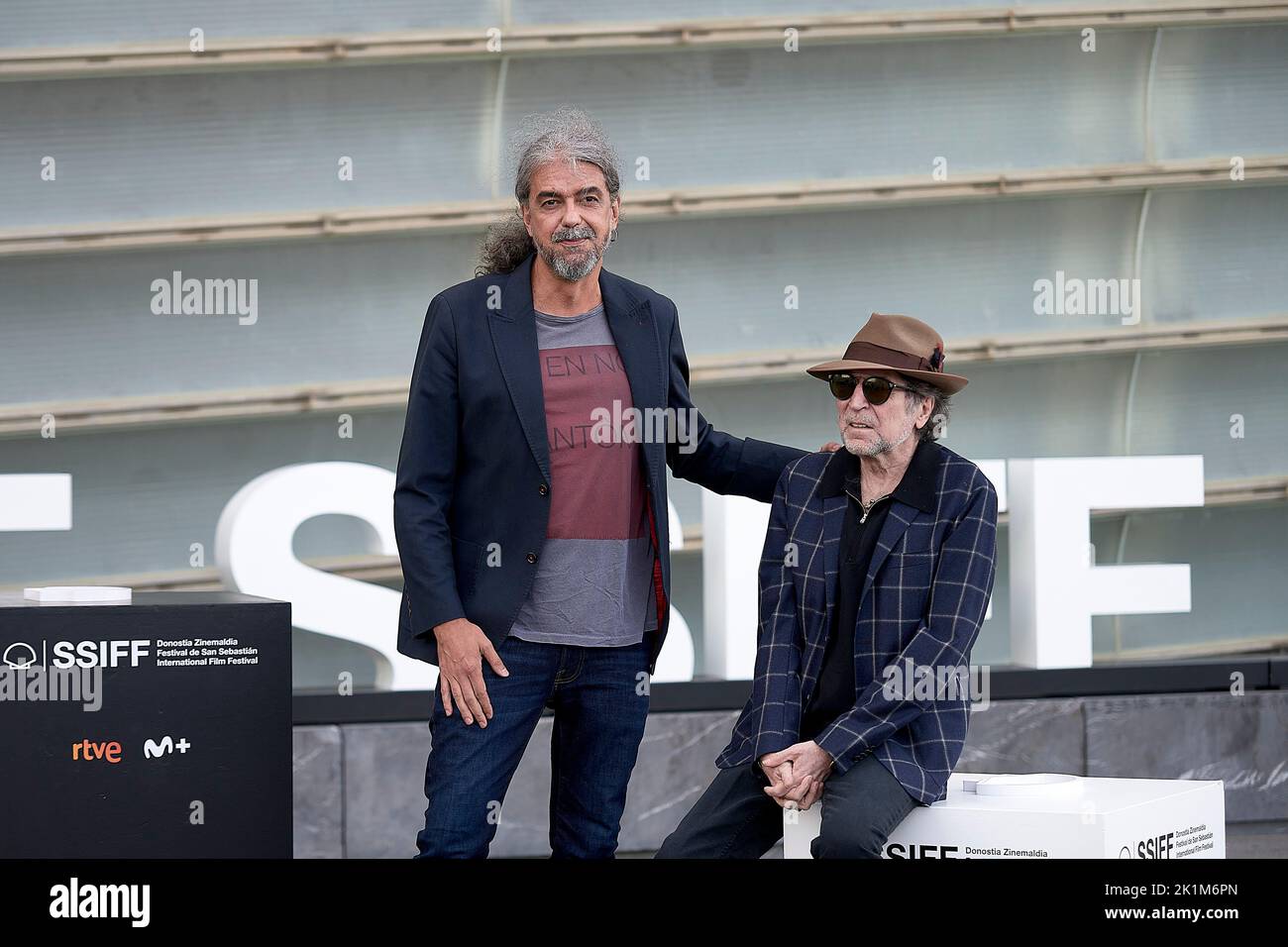 Fernando de Leon de Aranoa and Joaquin Sabina attend the photocall of ...