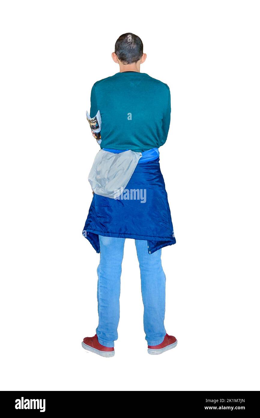 Back view shot tall man standing isolated photo Stock Photo - Alamy