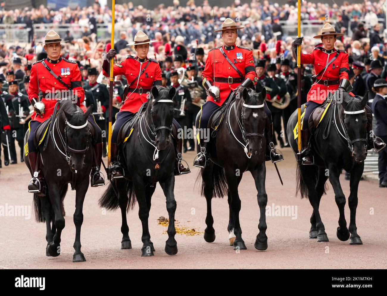 London, UK . 19th Sep, 2022. RCMP officers on horseback ride in the ...