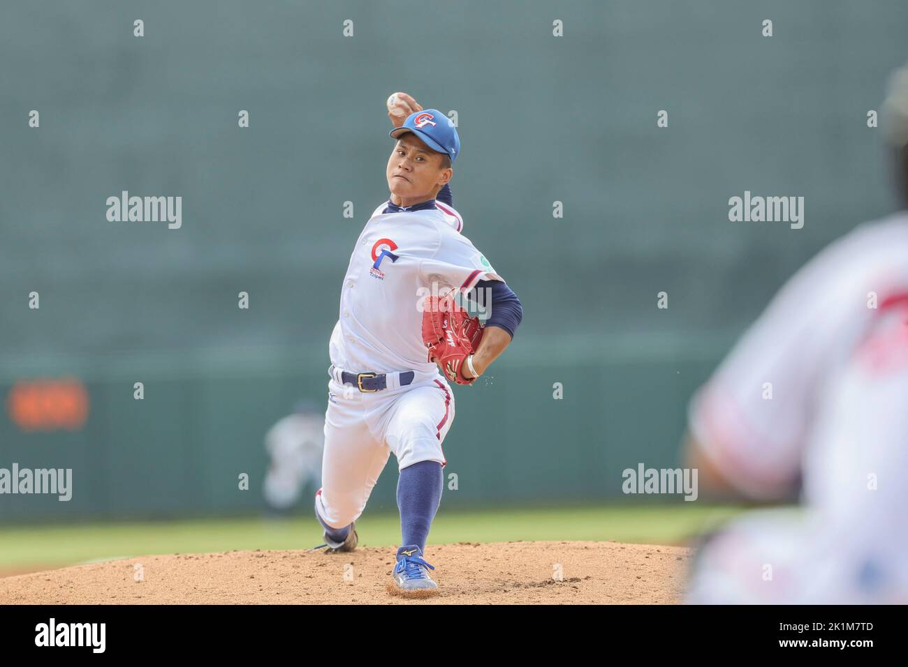 Sarasota, FL. USA; Chinese Taipei starting pitcher Sheng-En Lin (51) delivers a pitch during the ...