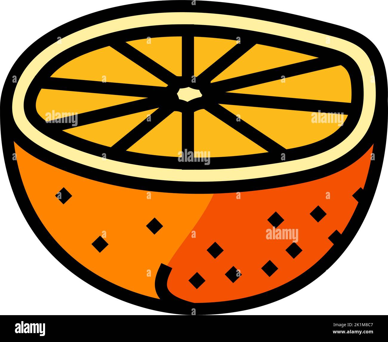 cut juicy orange color icon vector illustration Stock Vector Image ...