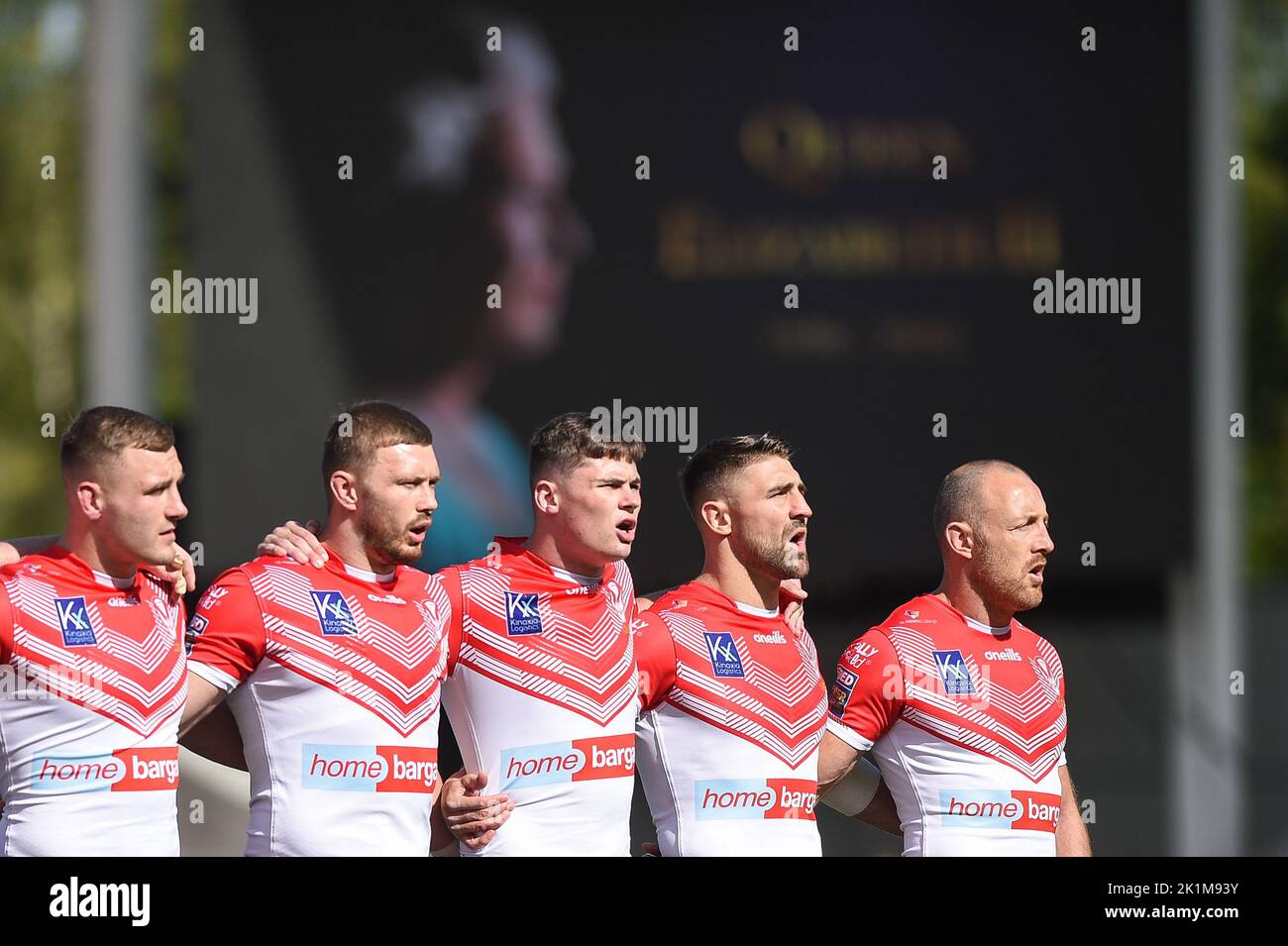 St. Helens, England -17th September 2022 - St. Helens players take part ... St. Helens, England -17th September 2022 - St. Helens players take part ...
