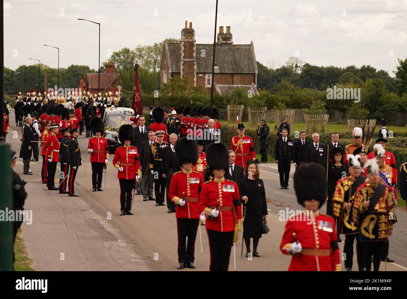 The State Hearse carrying the coffin of Queen Elizabeth II, draped in ...
