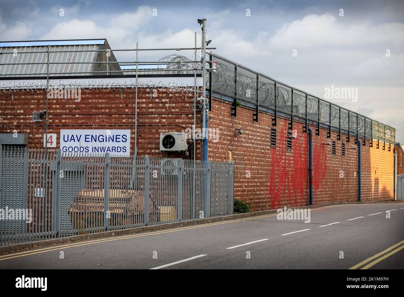 Shenstone, UK. 18th Sep, 2022. An activist from Palestine Action has ...