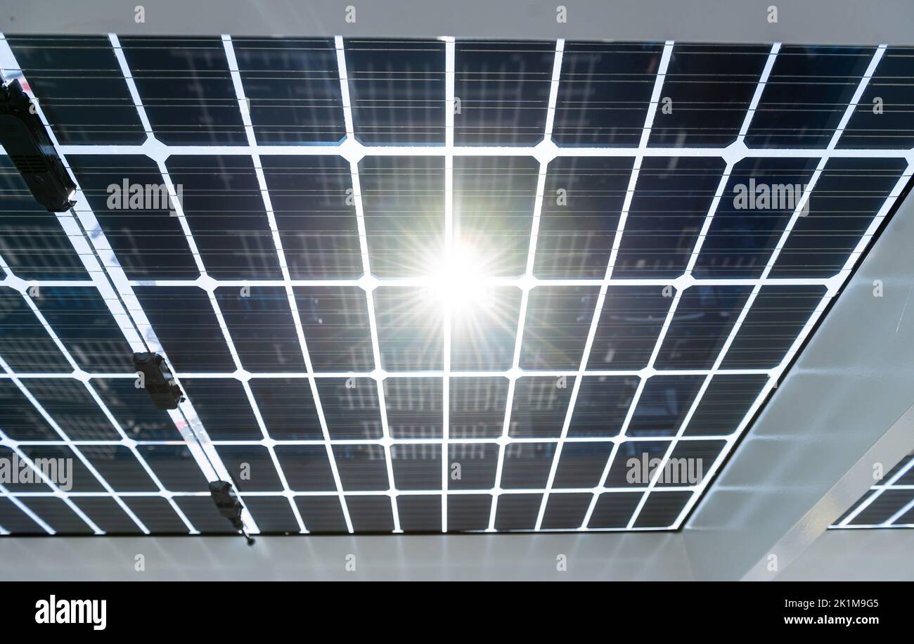 Unteruhldingen, Germany. 19th Sep, 2022. Solar panels are seen on the ...