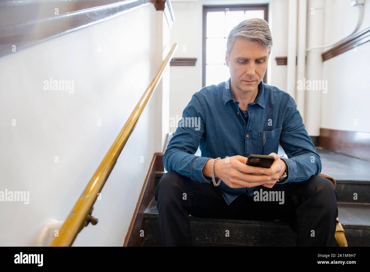 Stair man hi-res stock photography and images - Alamy