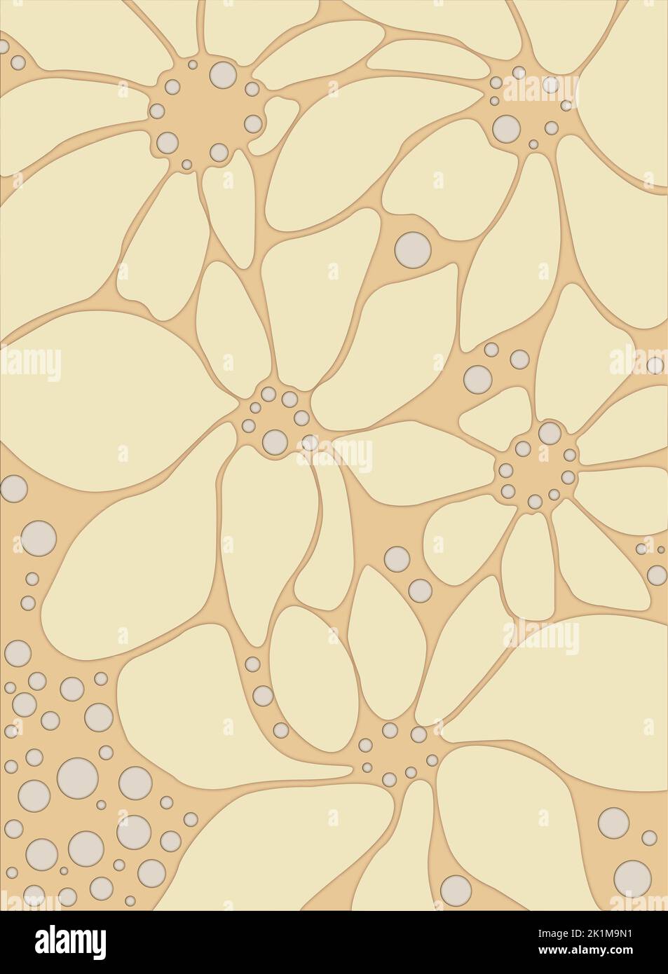 Floral theme, illustration in boring tones. Light bubble background ...