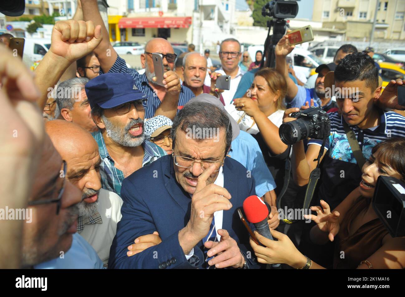 Tunis, Tunisia. 19th Sep, 2022. Ali Larayedh vice-president of the Ennahdha Islamic party ...