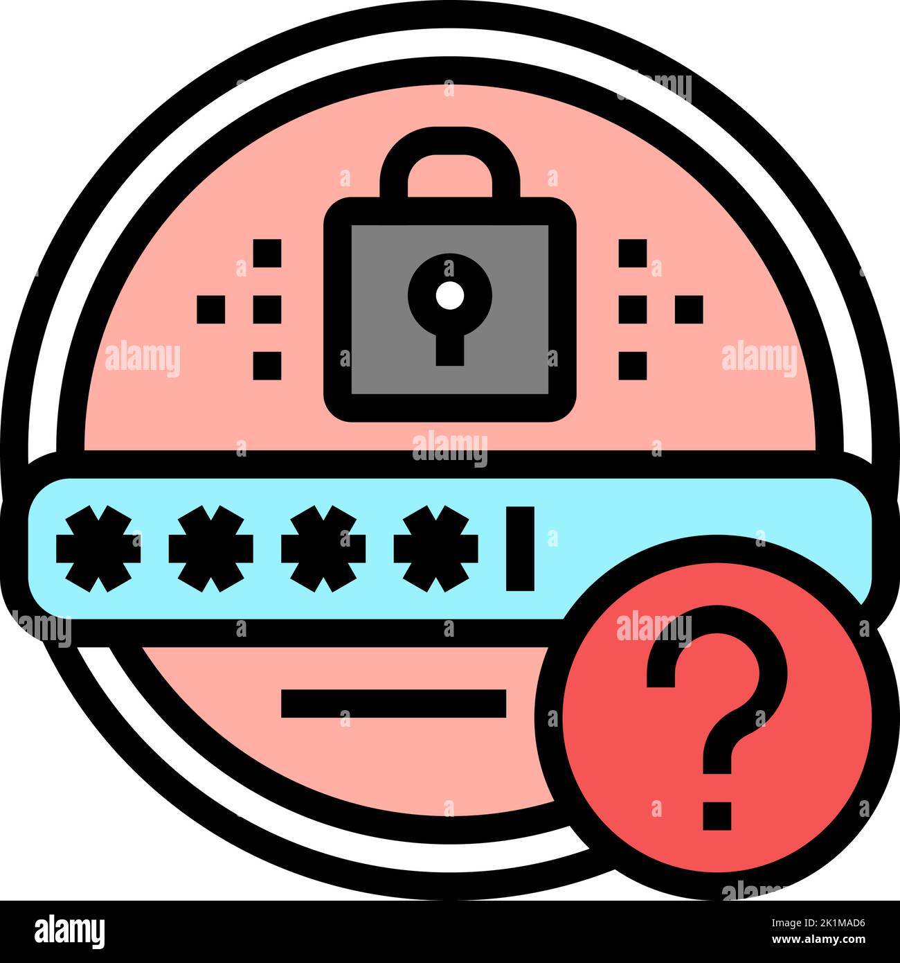 forgot password color icon vector illustration Stock Vector Image & Art ...