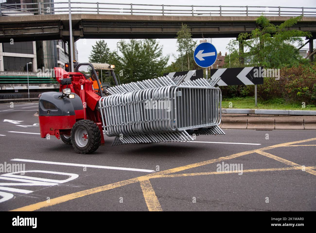 London, UK. 19th Sep, 2022. HM the Queen's Funeral passes through ...