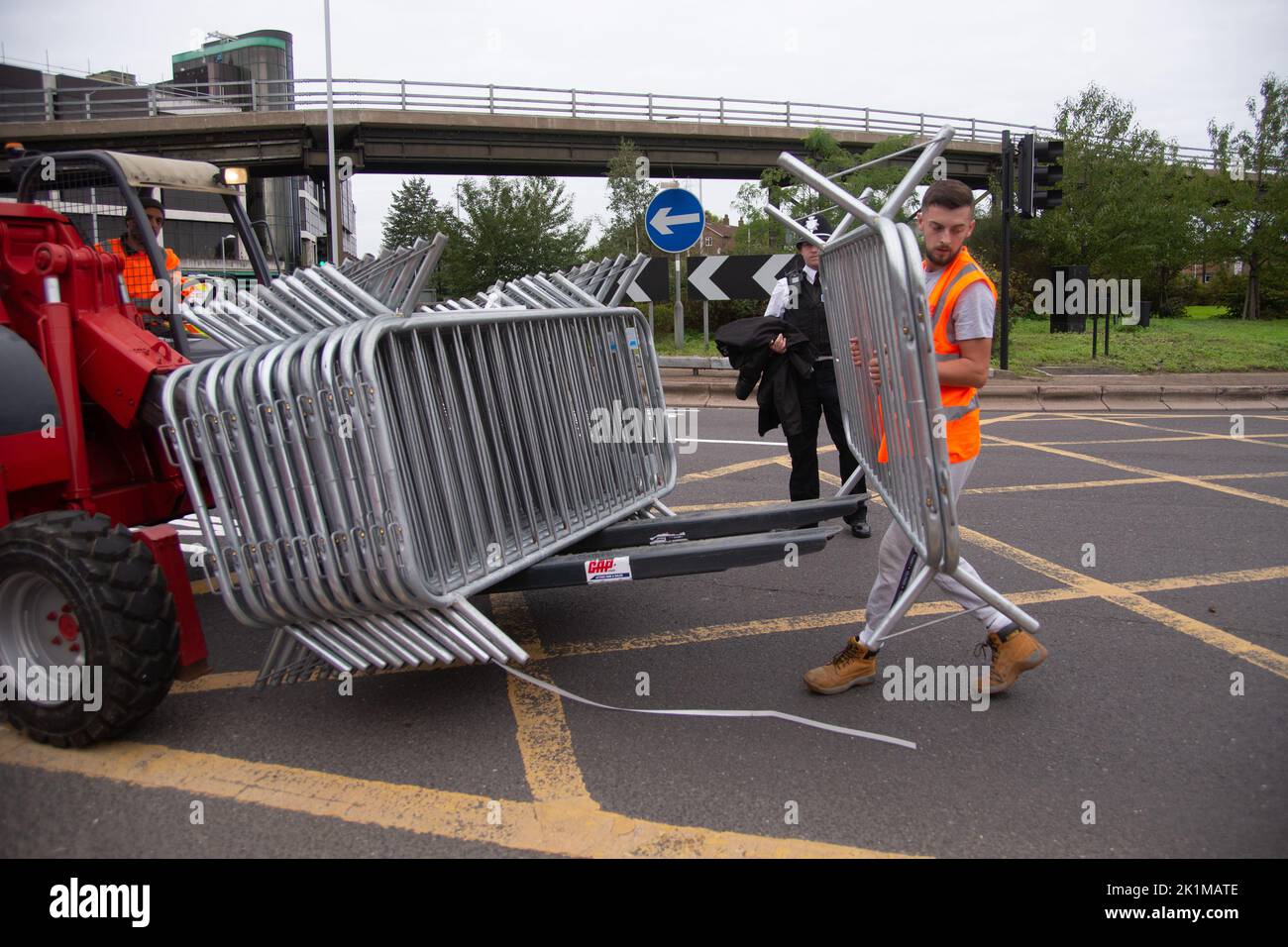 London, UK. 19th Sep, 2022. HM the Queen's Funeral passes through ...