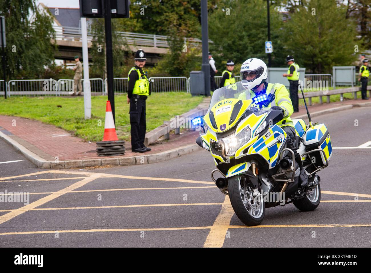 London, UK. 19th Sep, 2022. HM the Queen's Funeral passes through ...