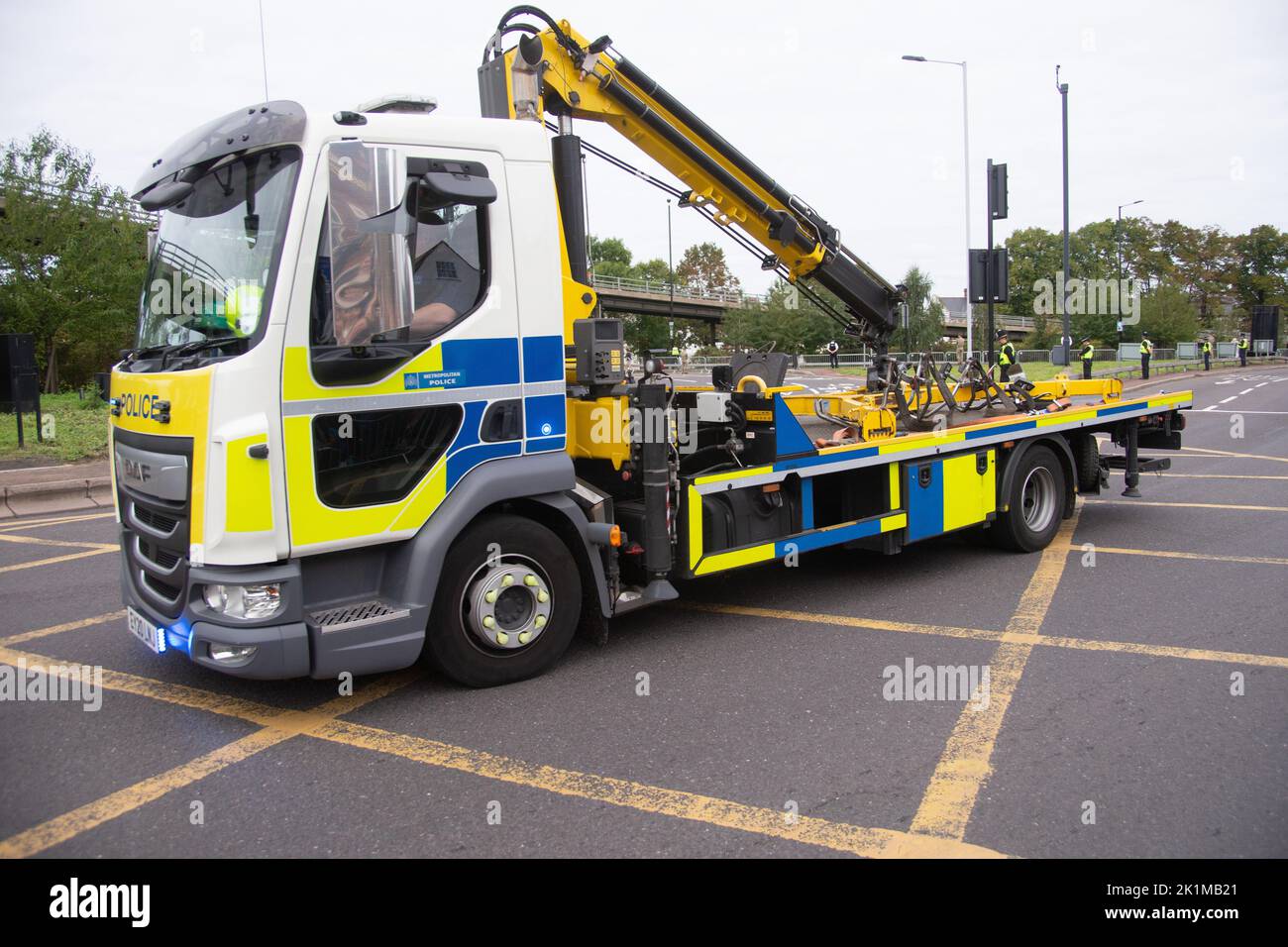 London, UK. 19th Sep, 2022. HM the Queen's Funeral passes through ...
