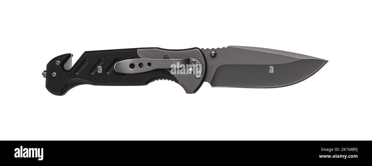 Pocket folding knife with sling cutter and cullet. Compact metal sharp ...