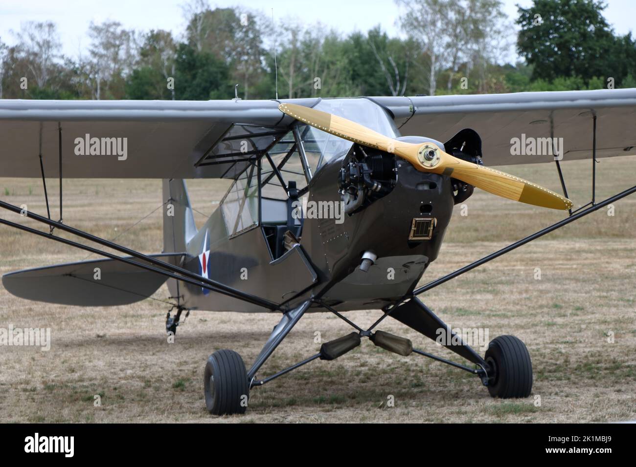 General aviation aircraft on the open door in Kiewit Hasselt, Belgium ...