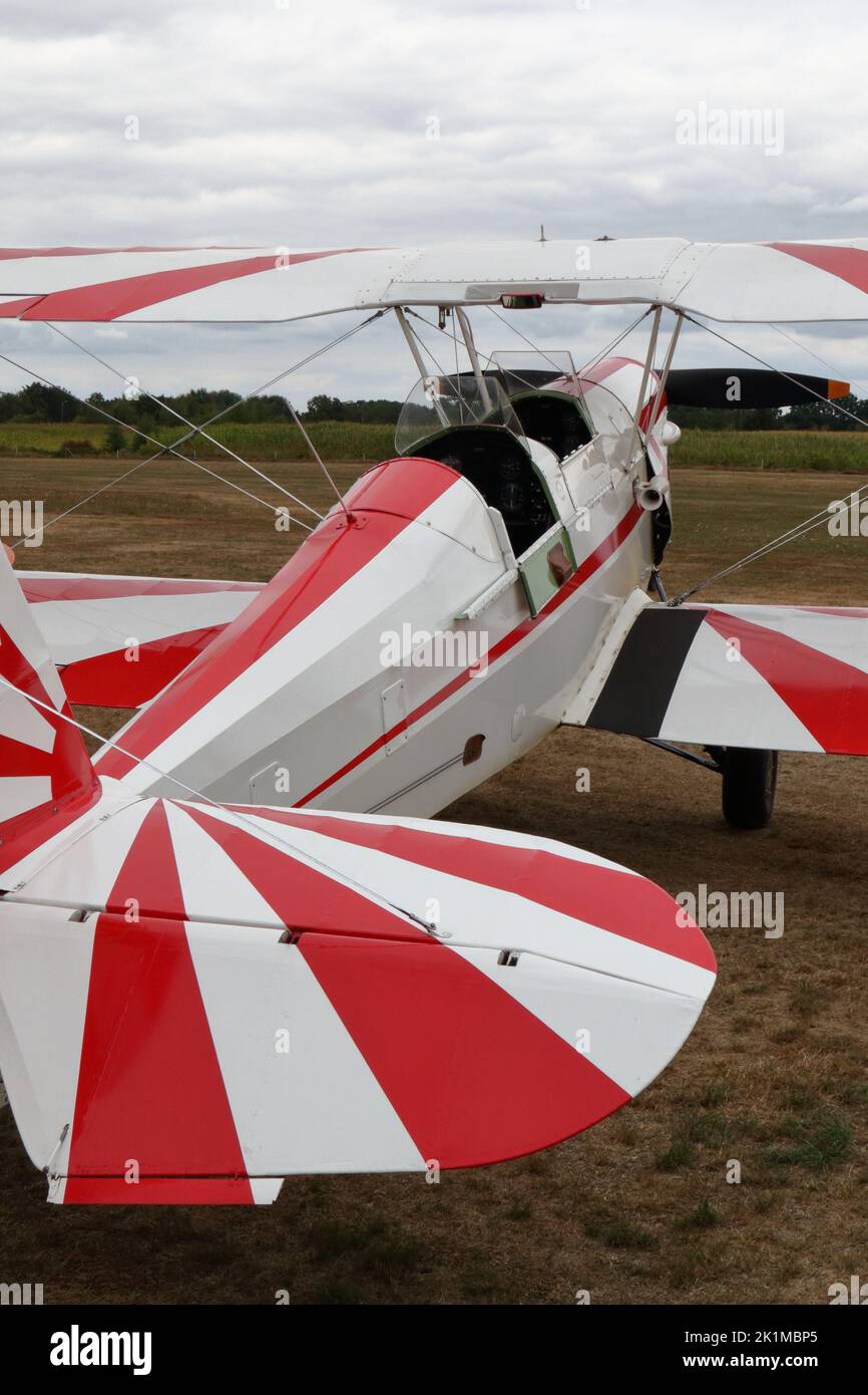 General aviation aircraft on the open door in Kiewit Hasselt, Belgium ...
