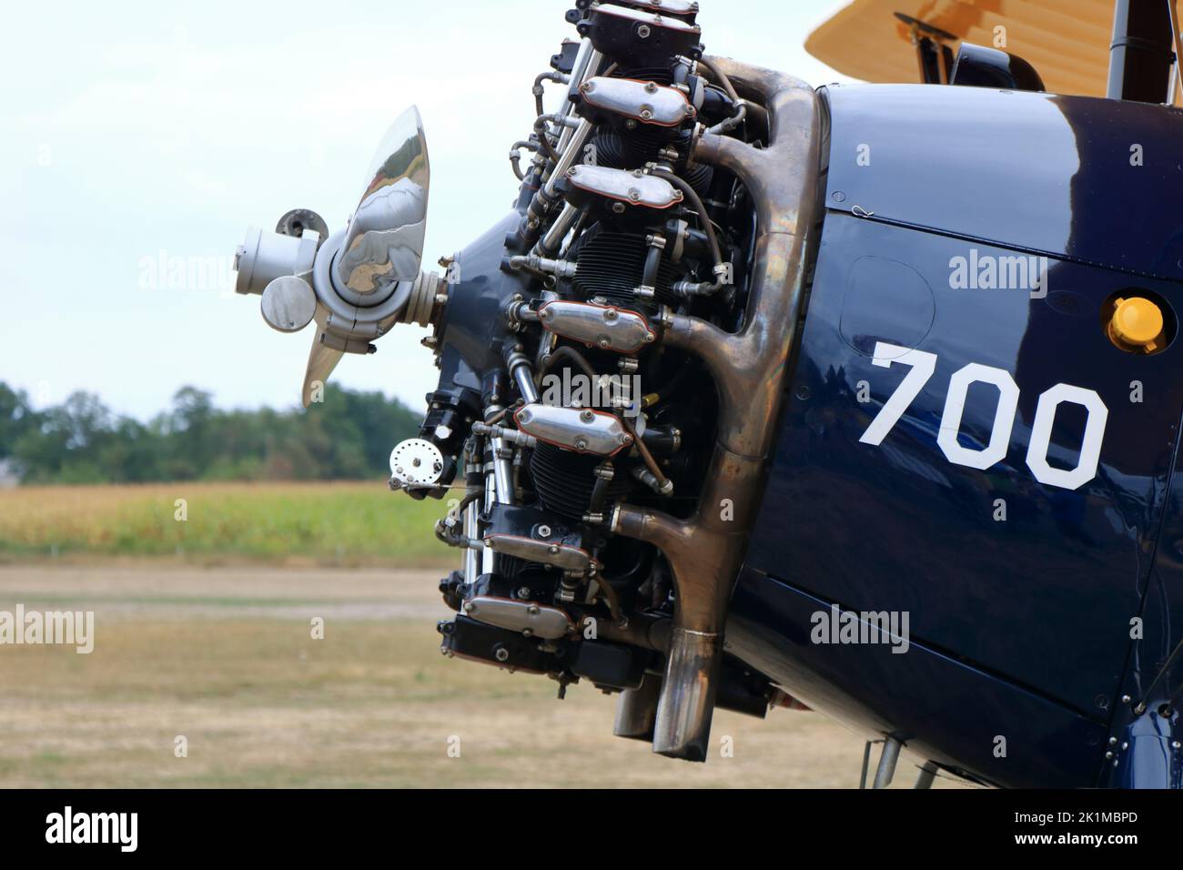 General aviation aircraft on the open door in Kiewit Hasselt, Belgium ...
