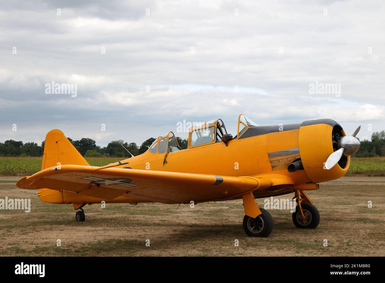 General aviation aircraft on the open door in Kiewit Hasselt, Belgium ...
