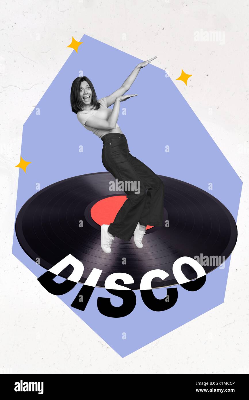 Creative photo 3d collage poster postcard artwork of beautiful girl ...