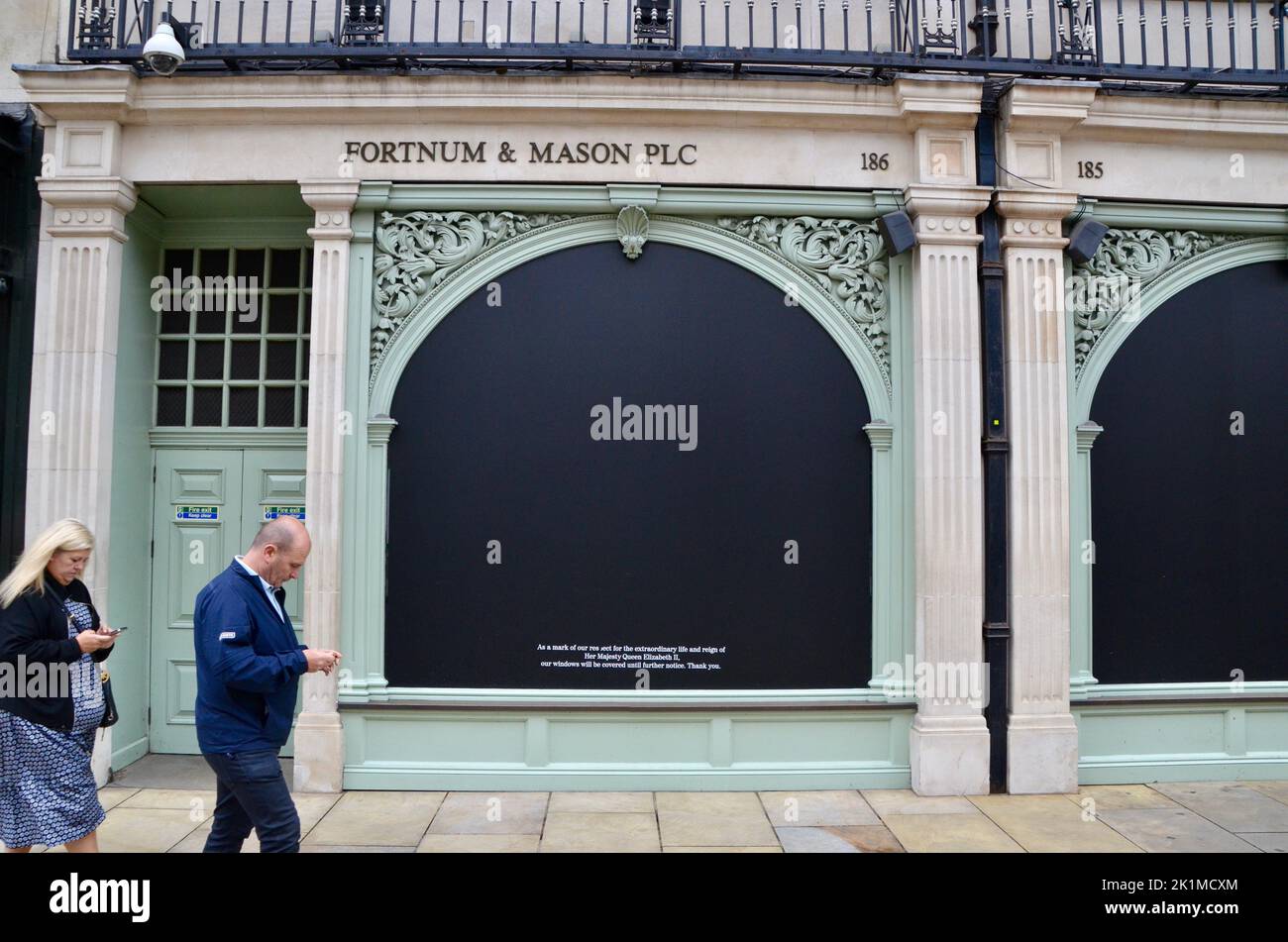 blacked out windows at fortnum and mason; scenes from central london on ...