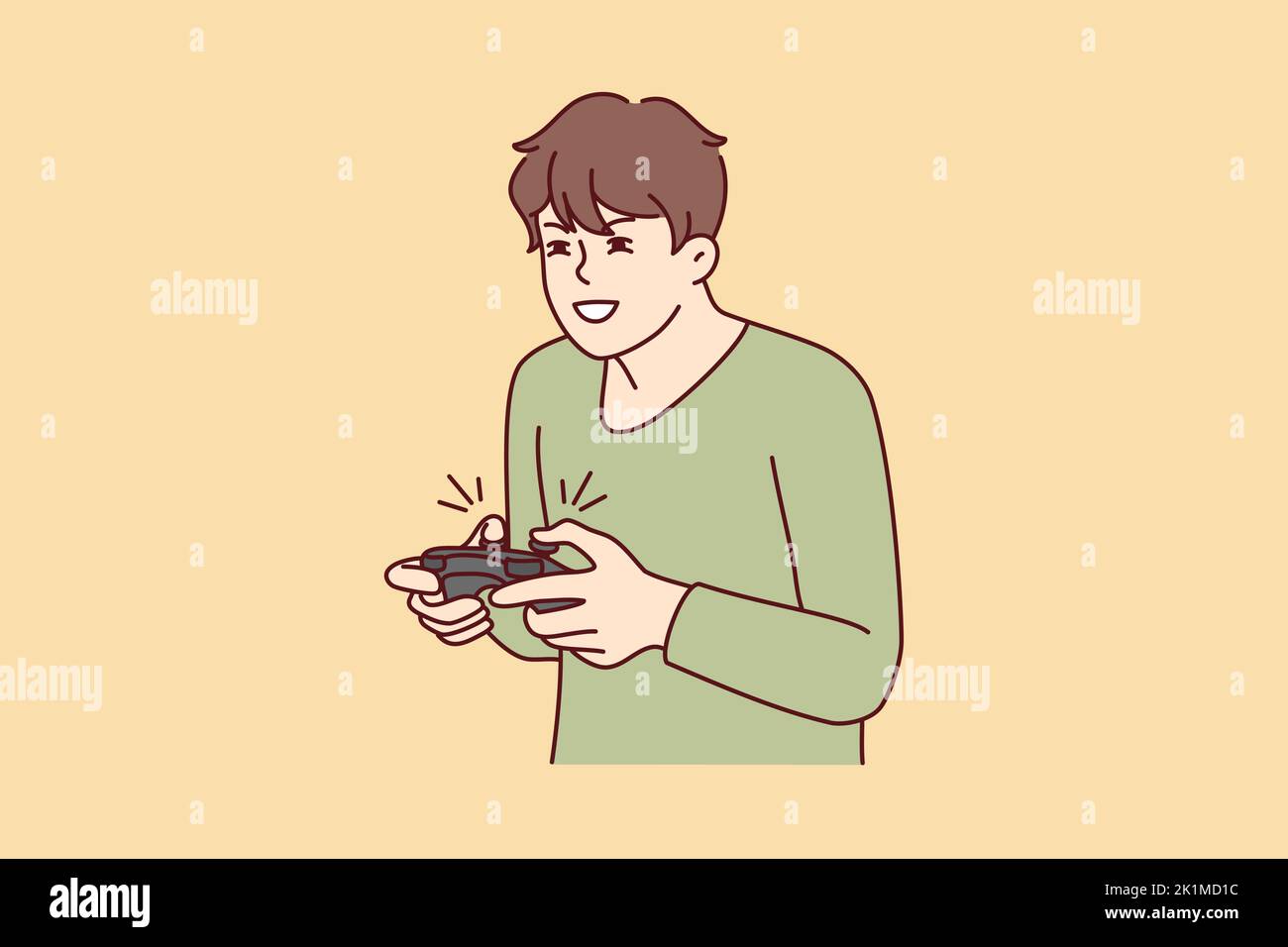 Guy with joystick playing computer games at home. Young man with joypad ...