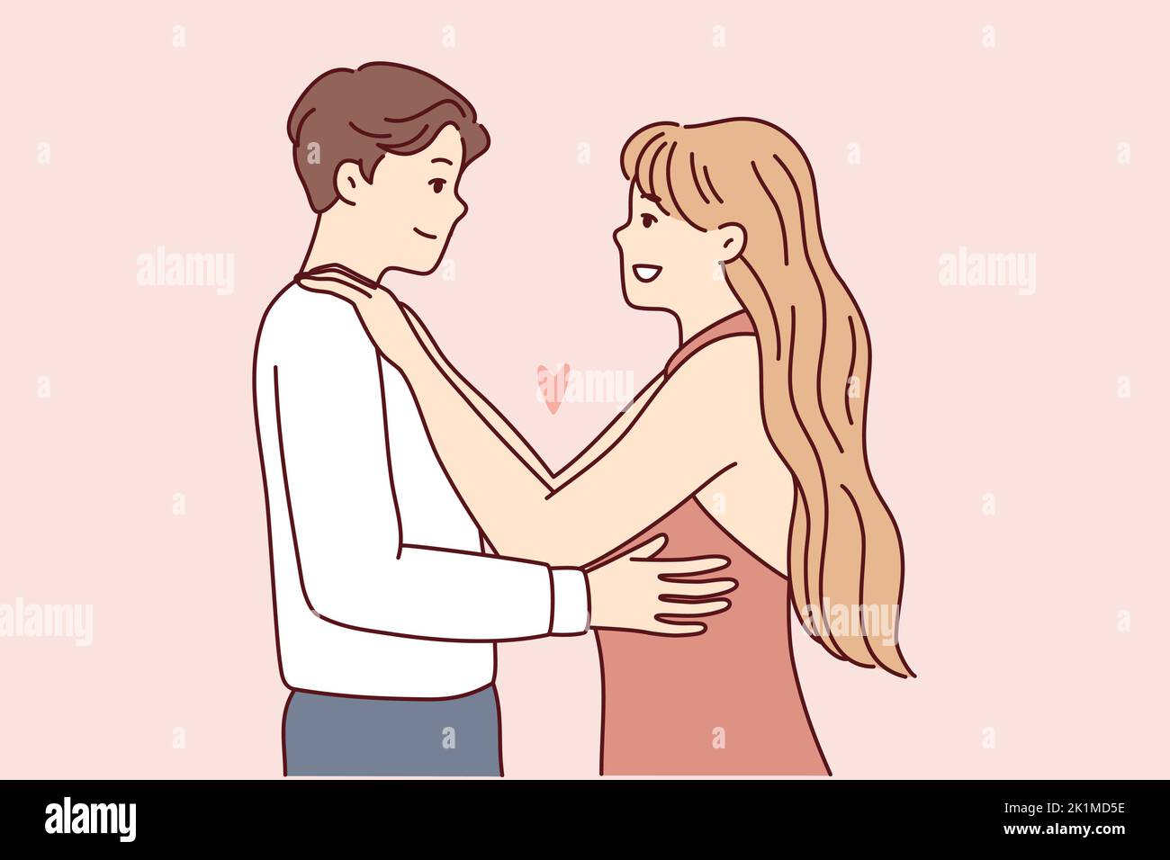 Young couple showing affection Stock Vector Images - Alamy
