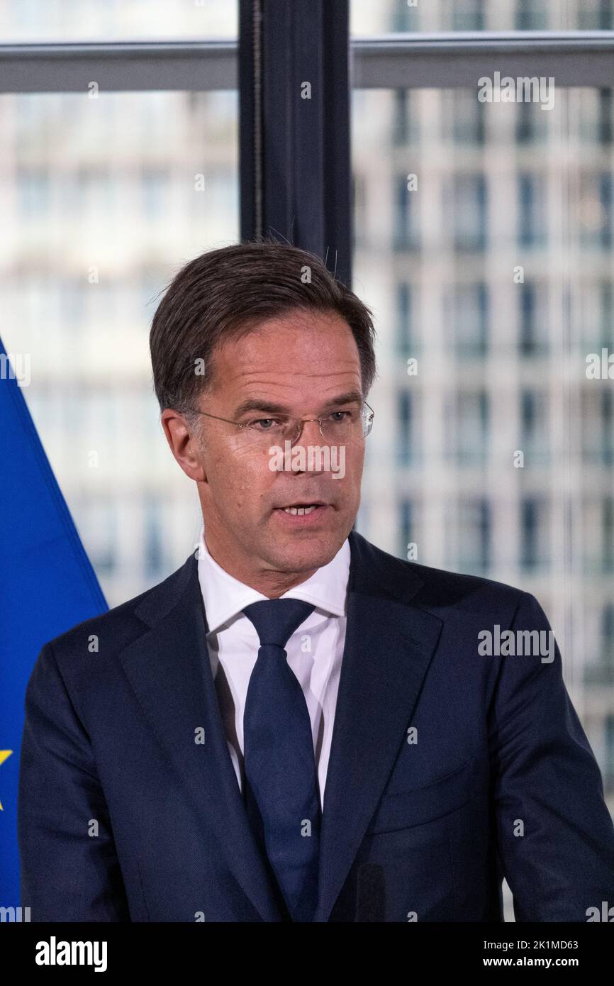 Netherlands, Rotterdam, 2022-09-08. Dutch Prime Minister Mark Rutte and ...