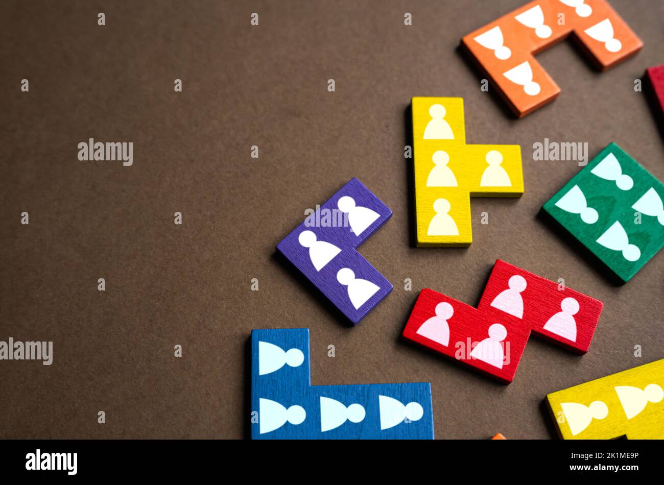 Fragmented groups of people. Searching and hiring new job candidates ...