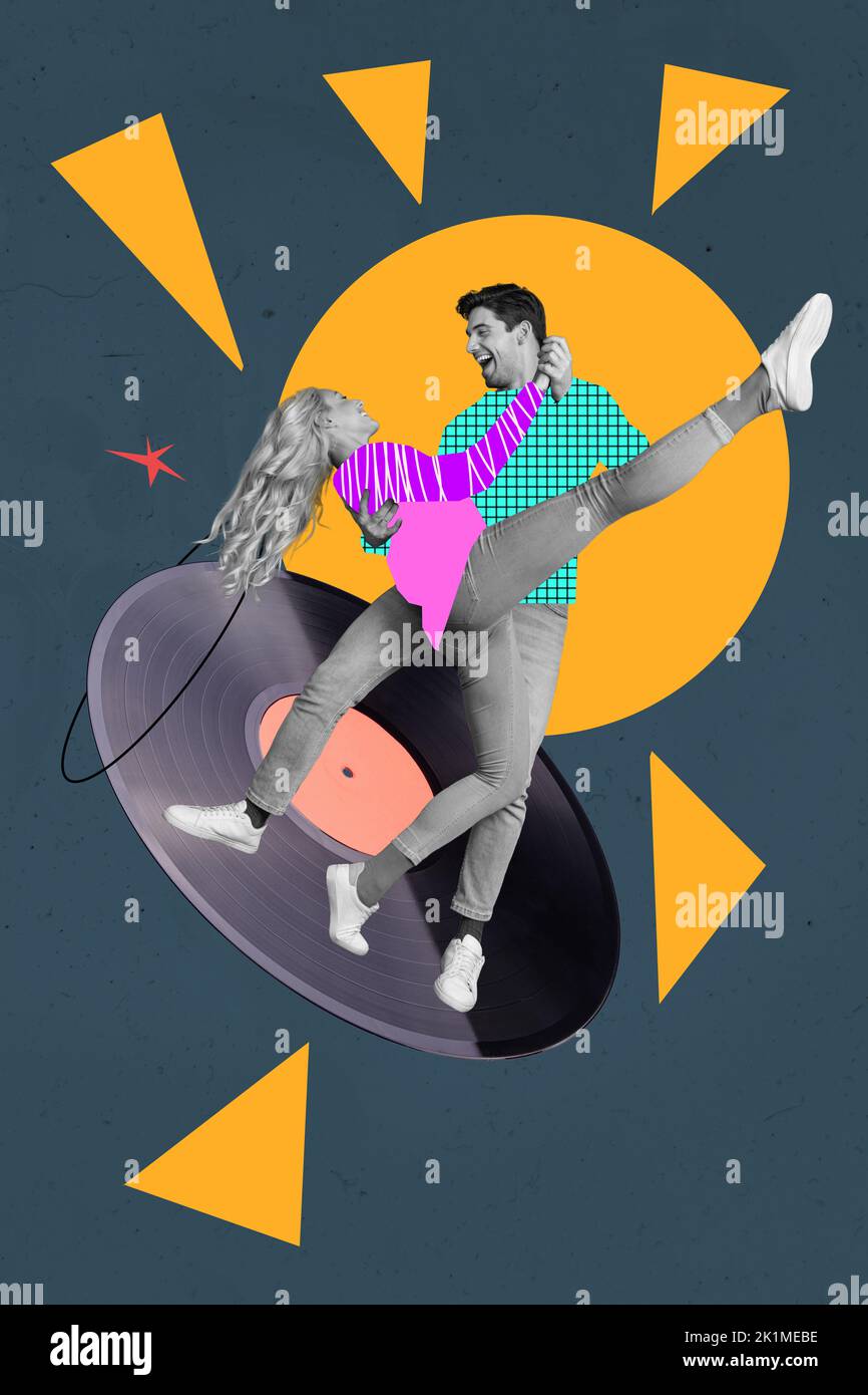 Creative photo 3d collage poster postcard artwork of funny funky person ...