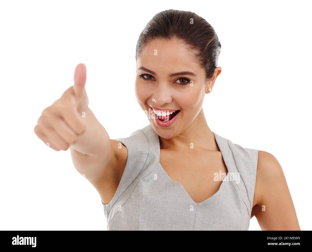 Thats a job well done. Studio shot of an attractive young woman dressed ...