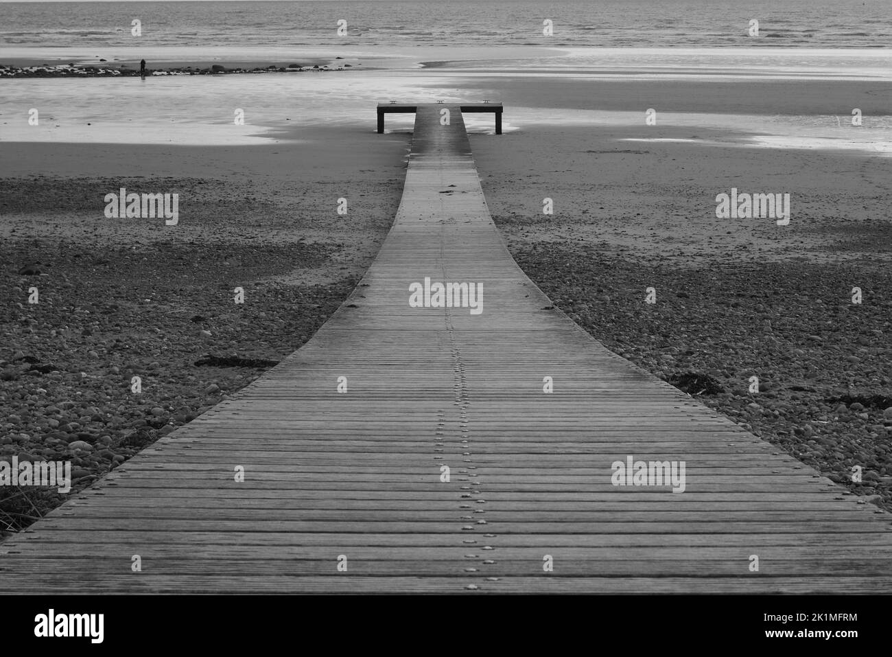 Wooden Beach Boardwalk, Seascale, Cumbria, England, United Kingdom ...