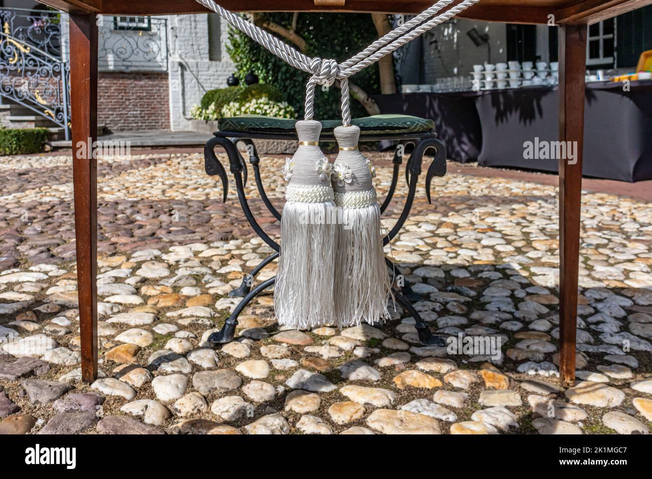 Decorative chair ribbons hi-res stock photography and images - Alamy