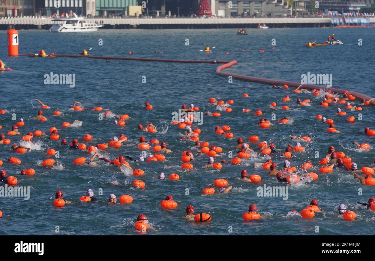 New World Harbour Race 2021 at Victoria Harbour. 12DEC21. SCMP / Sam ...