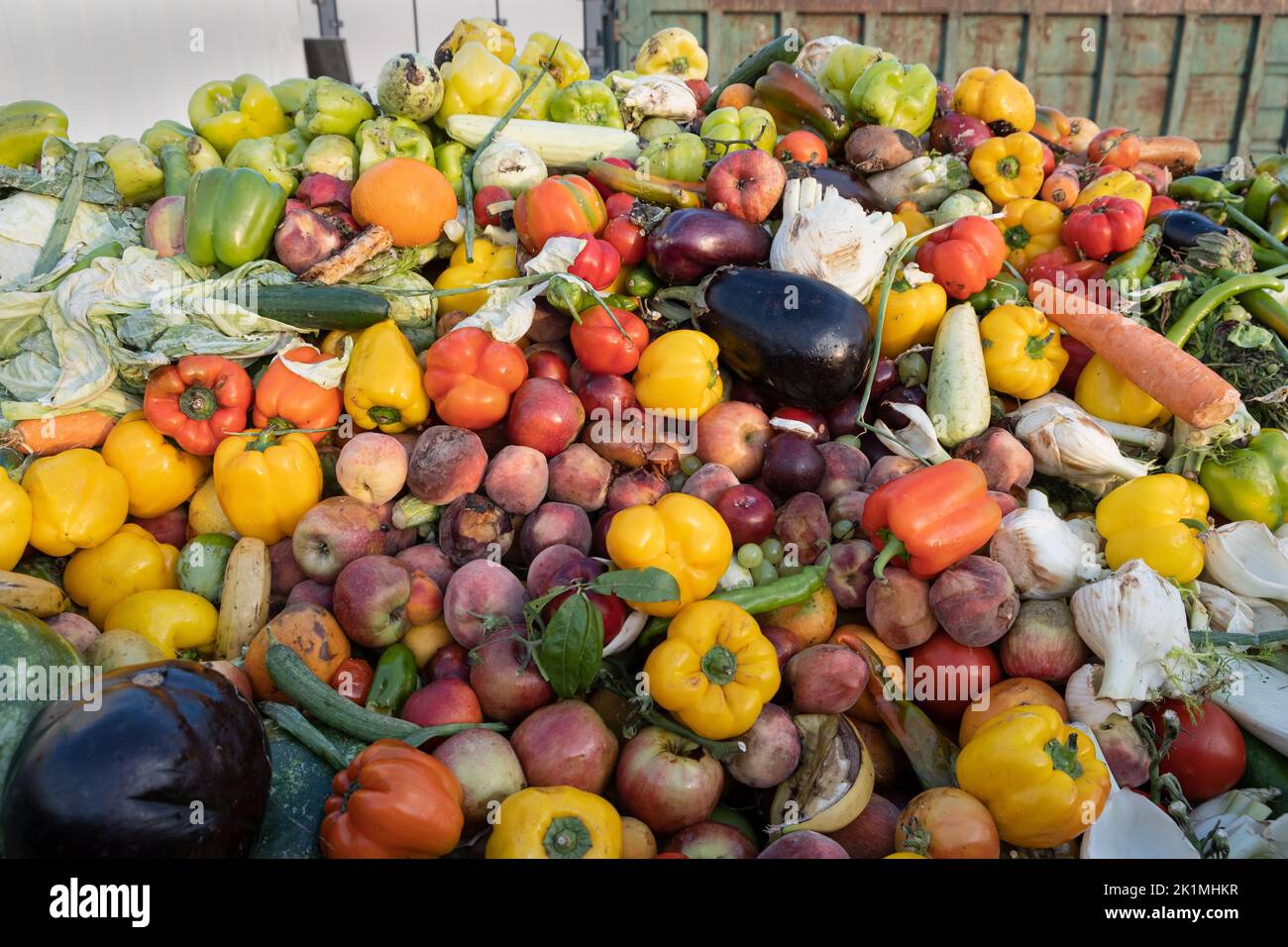 Expired Organic bio waste. Mix Vegetables and fruits in a huge ...