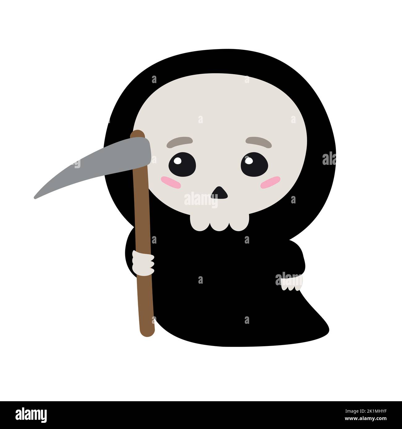 Vector flat kawaii death isolated on white background Stock Vector ...
