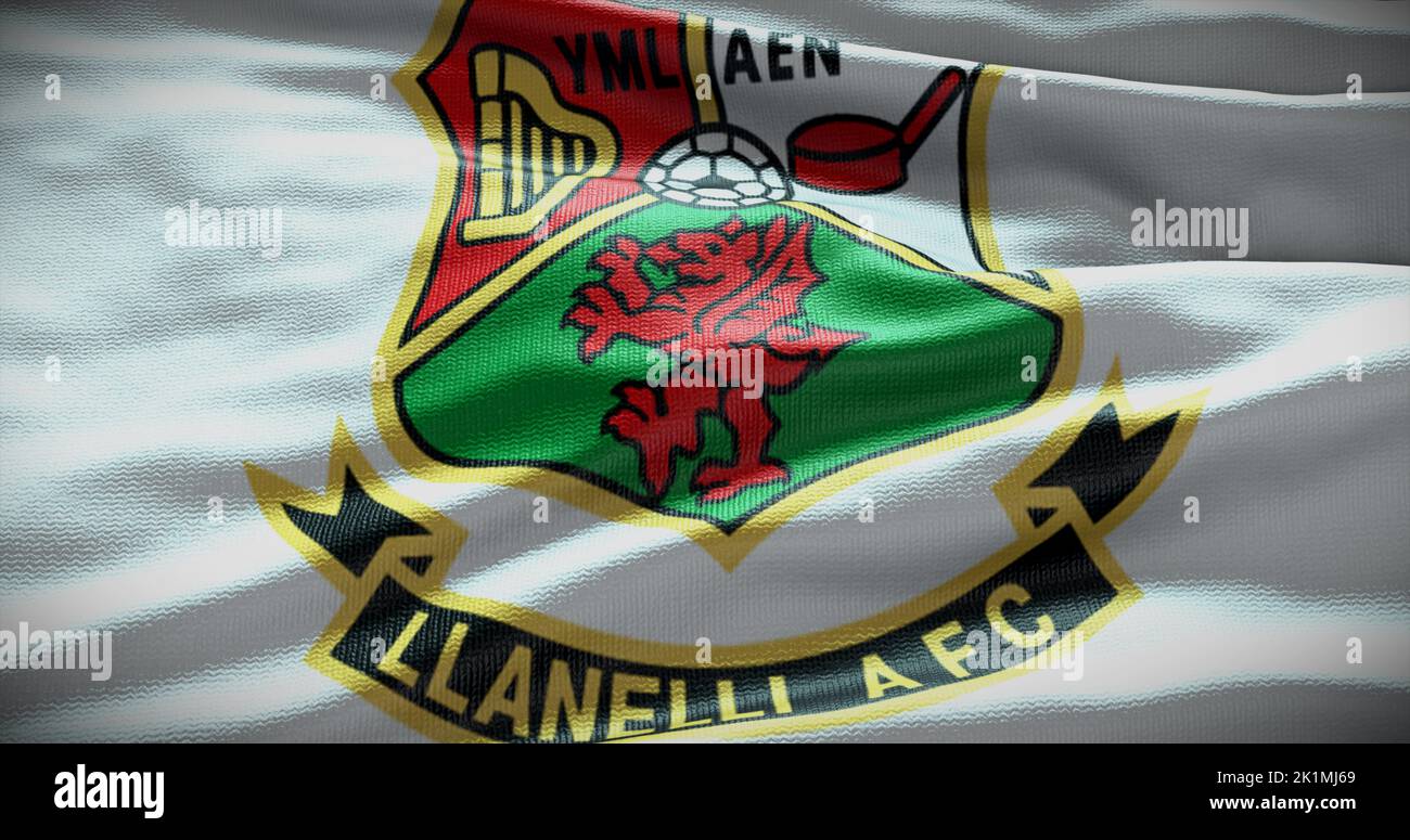 Barcelona, Spain - 17 September 2022: Llanelli FC football club, soccer ...