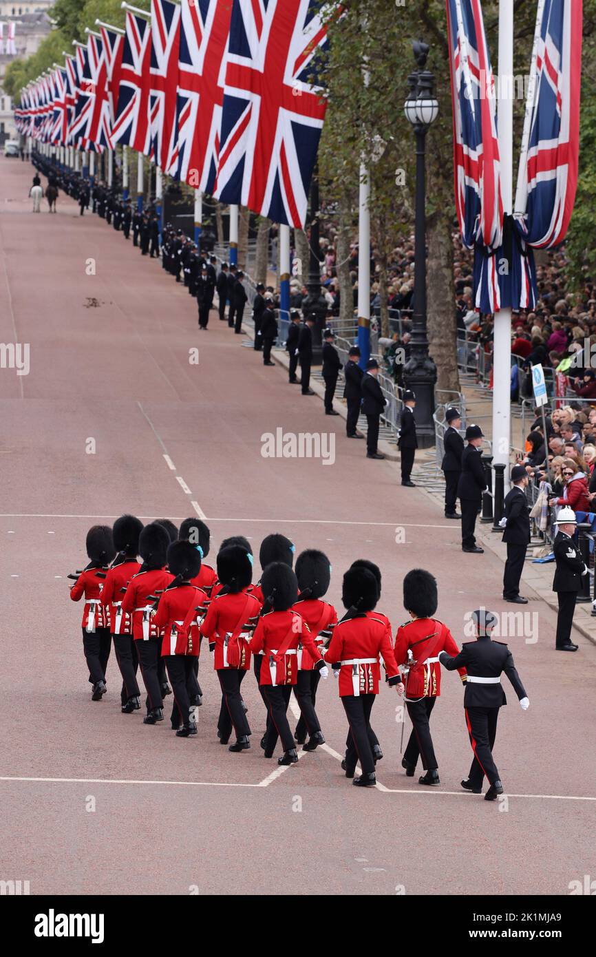 London, UK. 19th Sep, 2022. The Coldstream Guards are seen during the ...