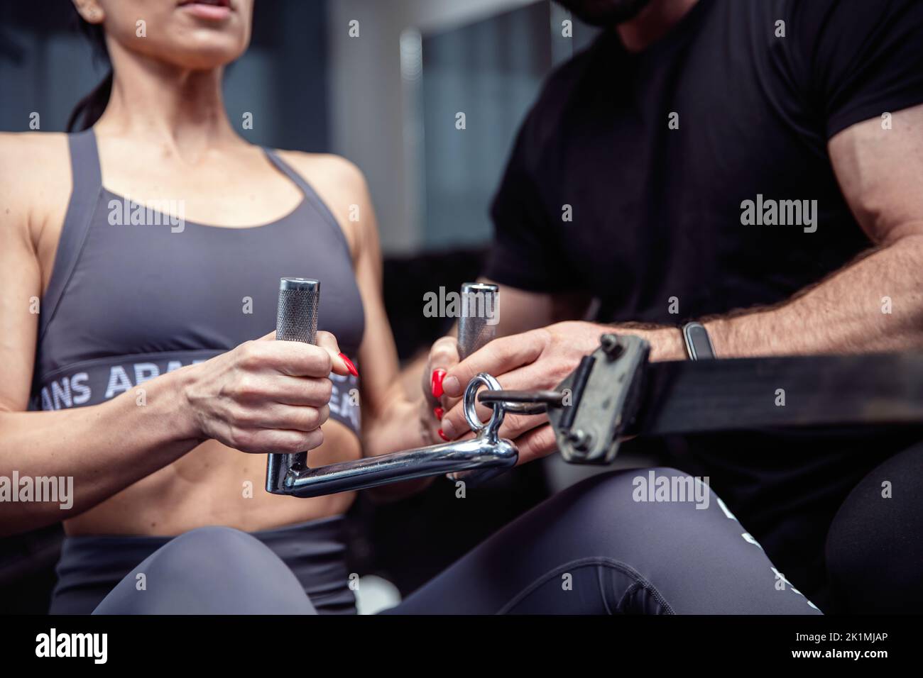Woman with personal trainer hi-res stock photography and images - Alamy