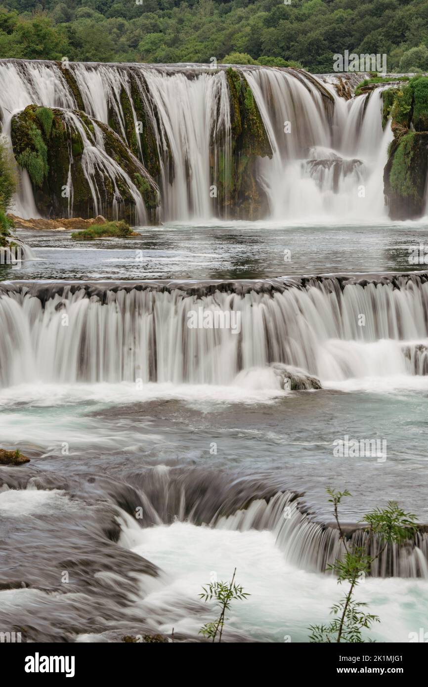 Una canyon with waterfalls cascade Strbacki buk in National Park Una ...