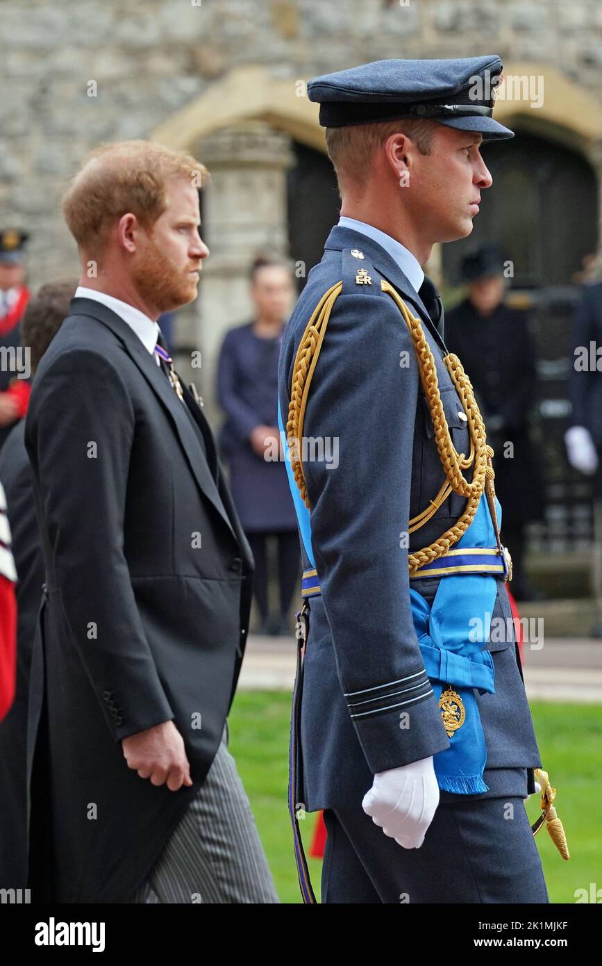 The Duke of Sussex and the Prince of Wales follow the State Hearse ...