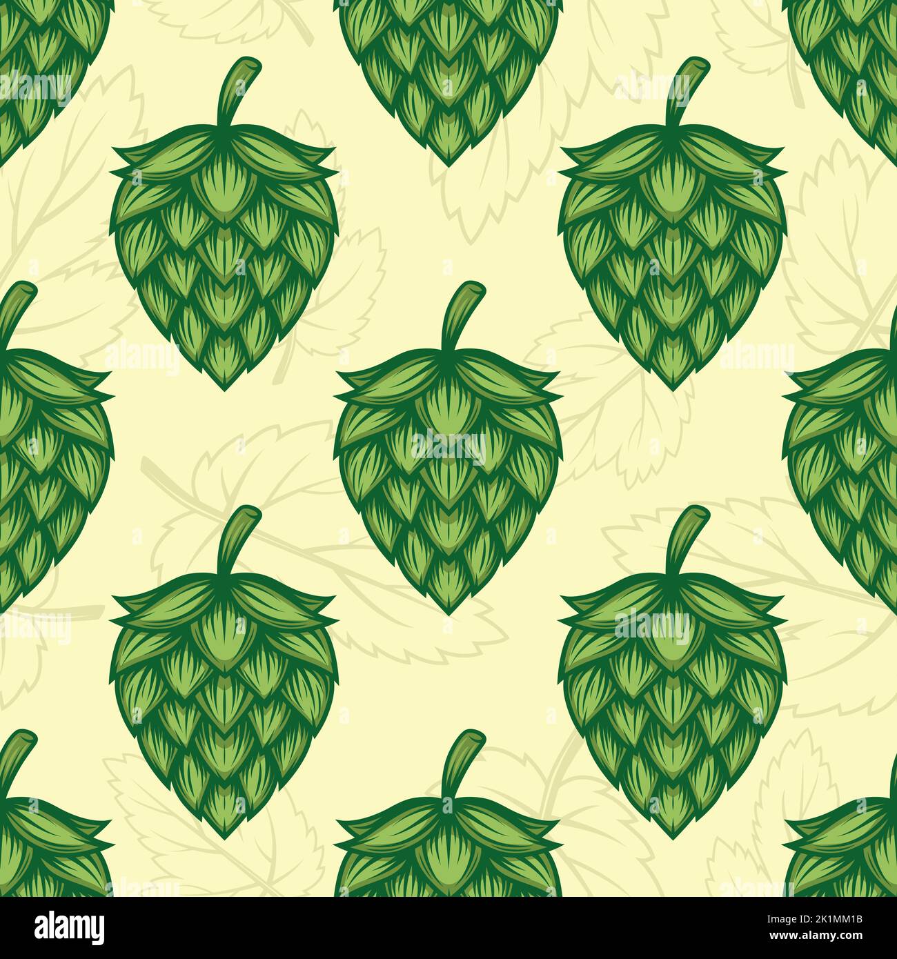 Vector Seamless Pattern with Colored Hand Drawn Cartoon Hop, Repeated ...