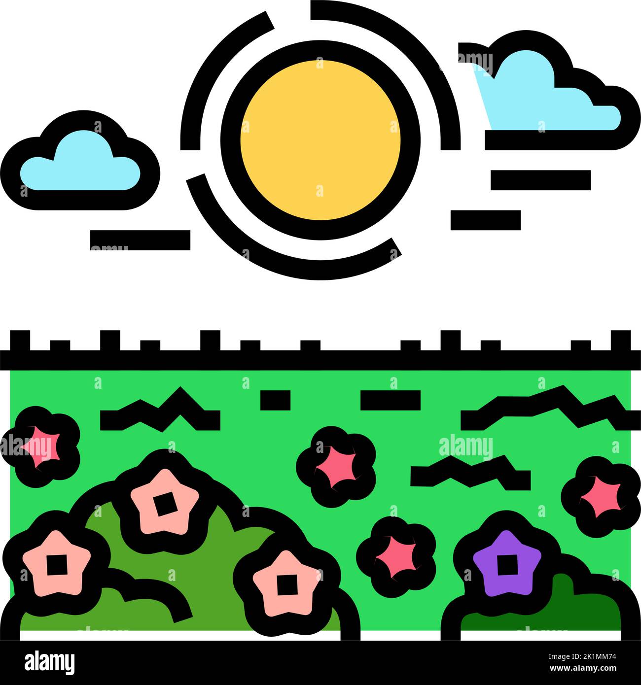 sun spring color icon vector illustration Stock Vector Image & Art - Alamy