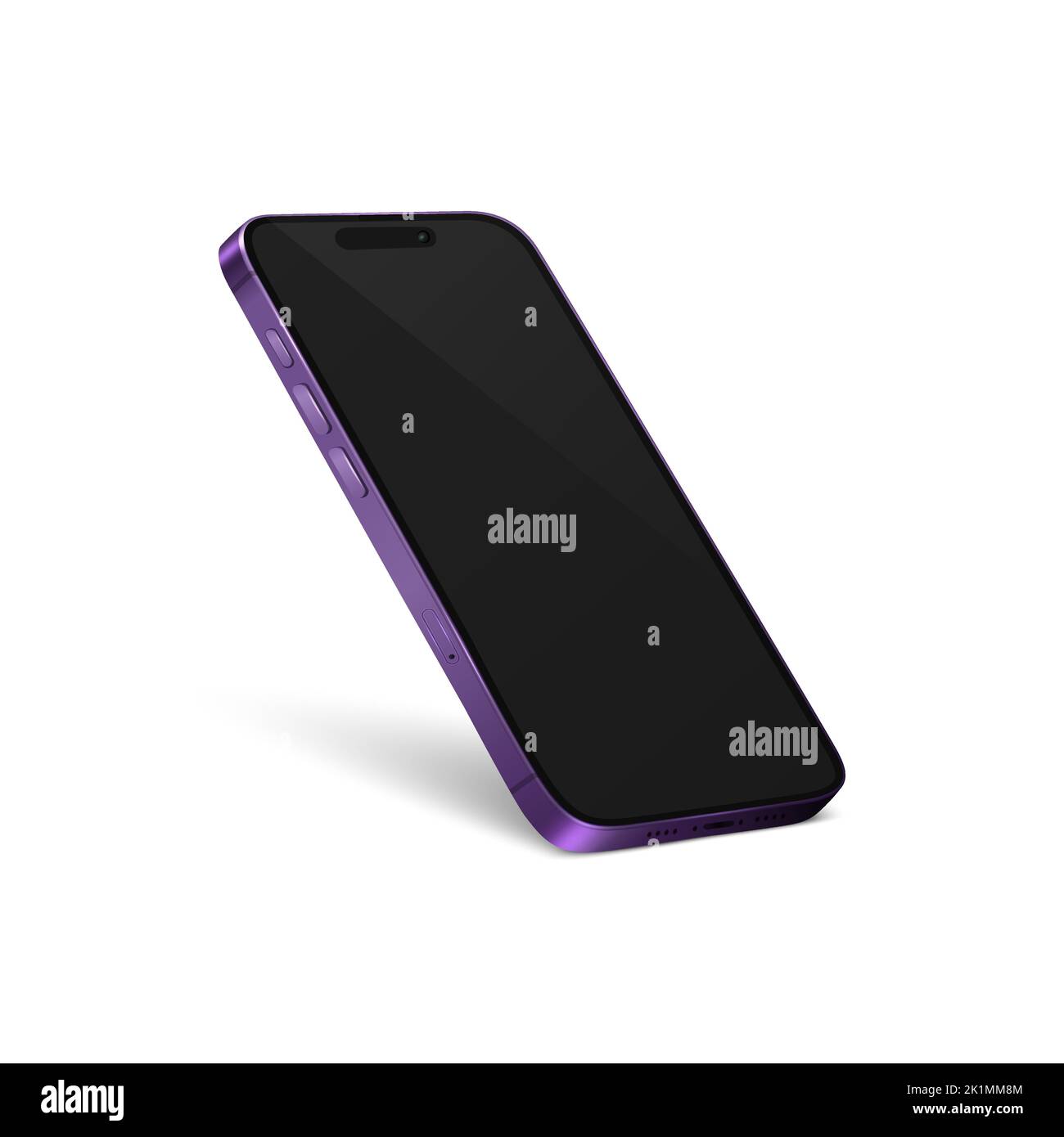 Vector 3d Realistic Purple Modern Smartphone Design Template with Black ...